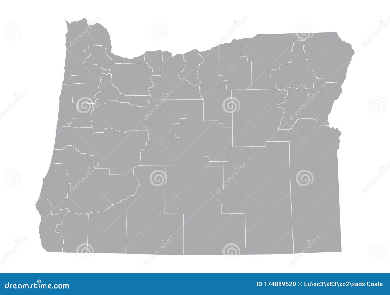 Oregon State counties map stock illustration. Illustration of activates ...