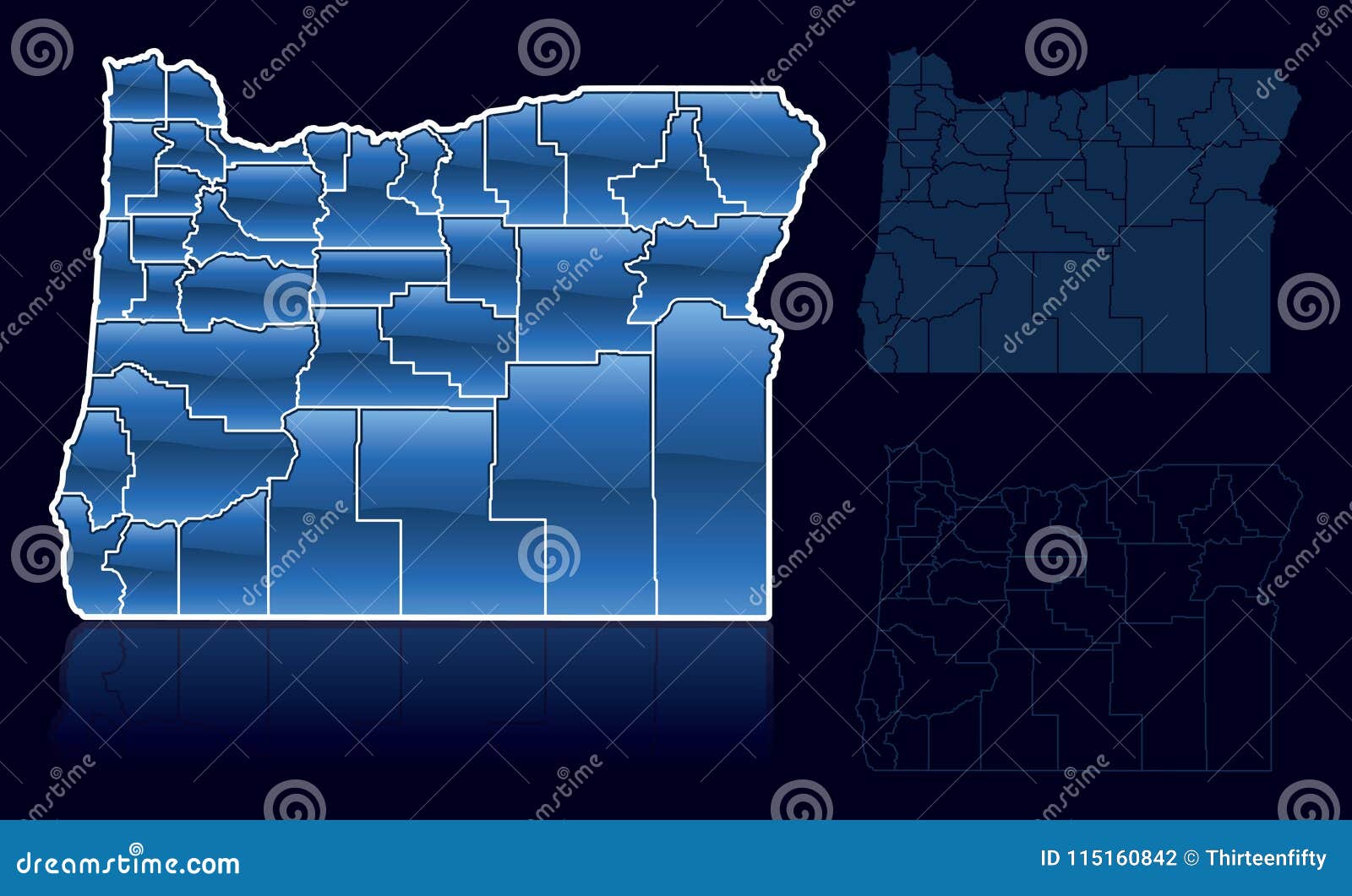 Oregon State and County Map Vector Illustration Stock Vector ...