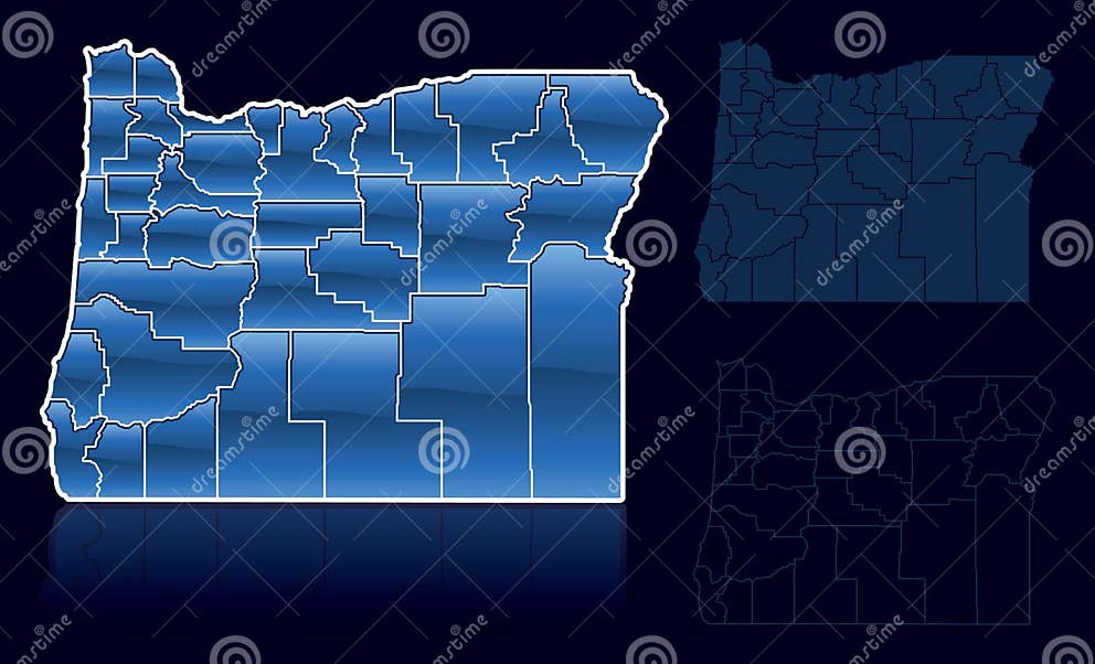 Oregon State and County Map Vector Illustration Stock Vector ...