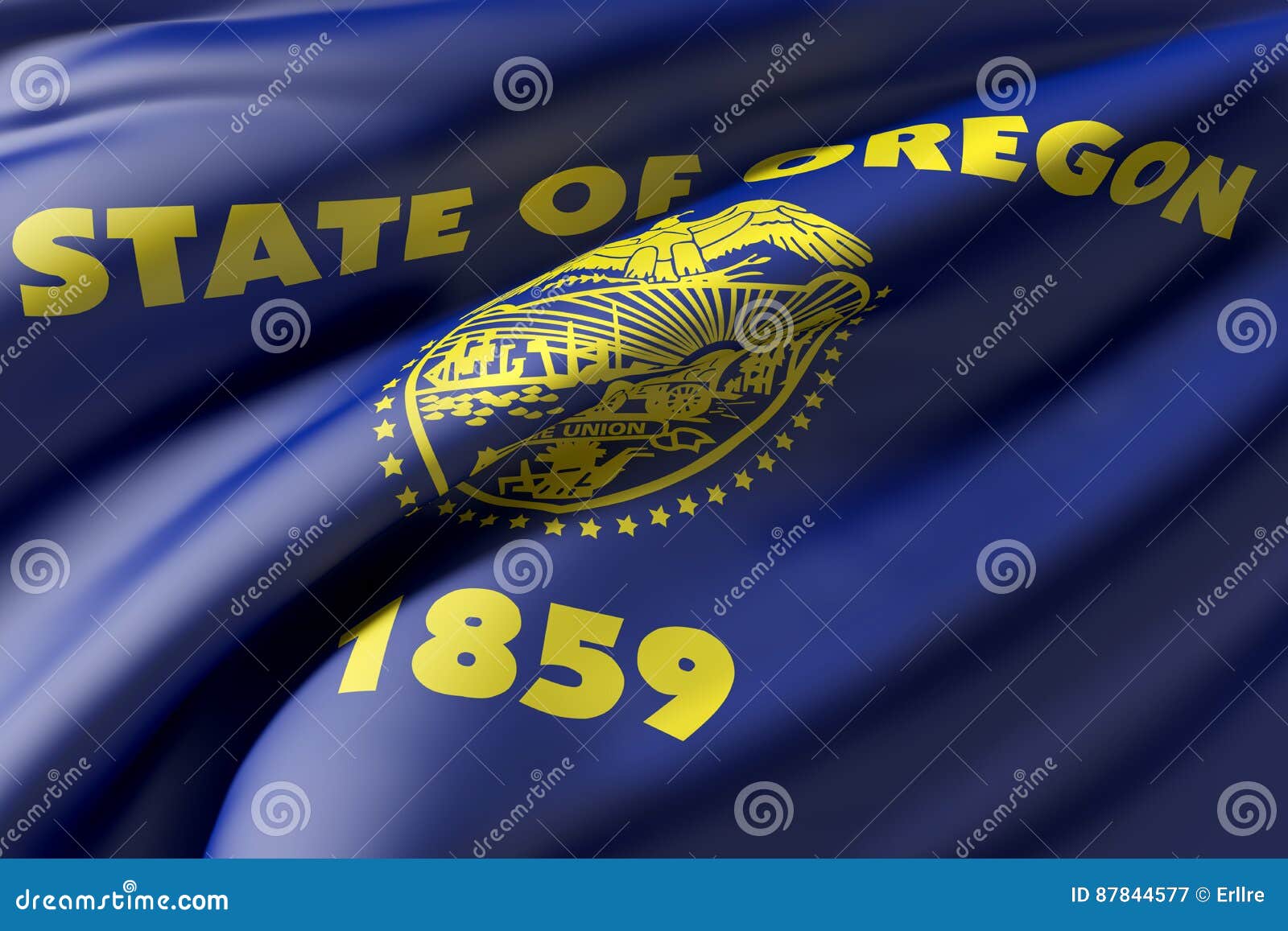 Oregon State flag stock illustration. Illustration of design - 87844577