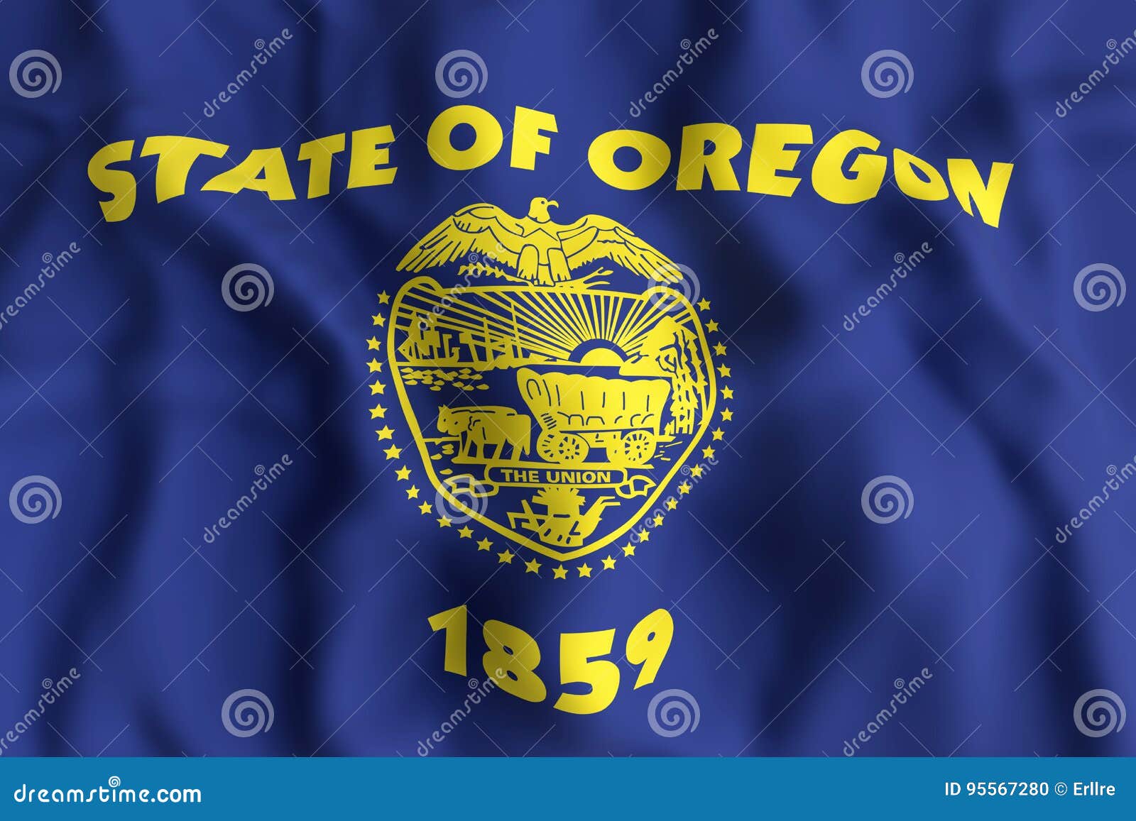 Oregon State flag stock illustration. Illustration of oregon - 95567280