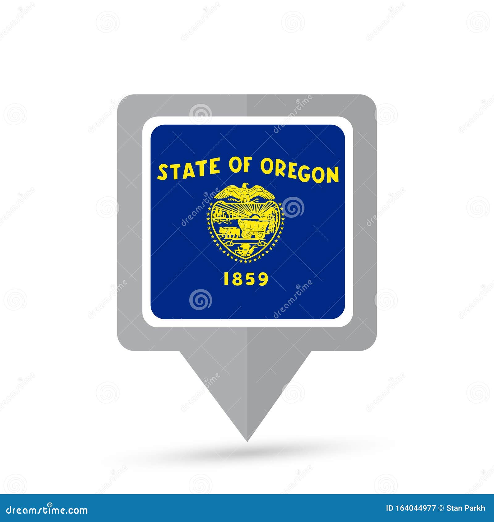 Oregon state flag map icon stock vector. Illustration of sign - 164044977