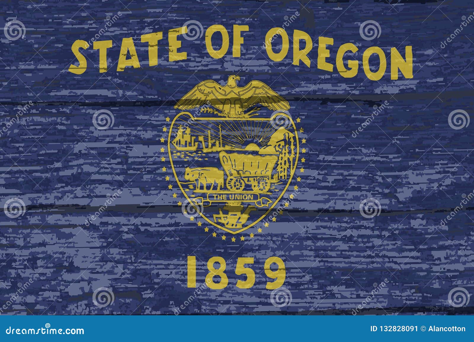 Oregon State Flag on Old Timber Stock Vector - Illustration of wood ...