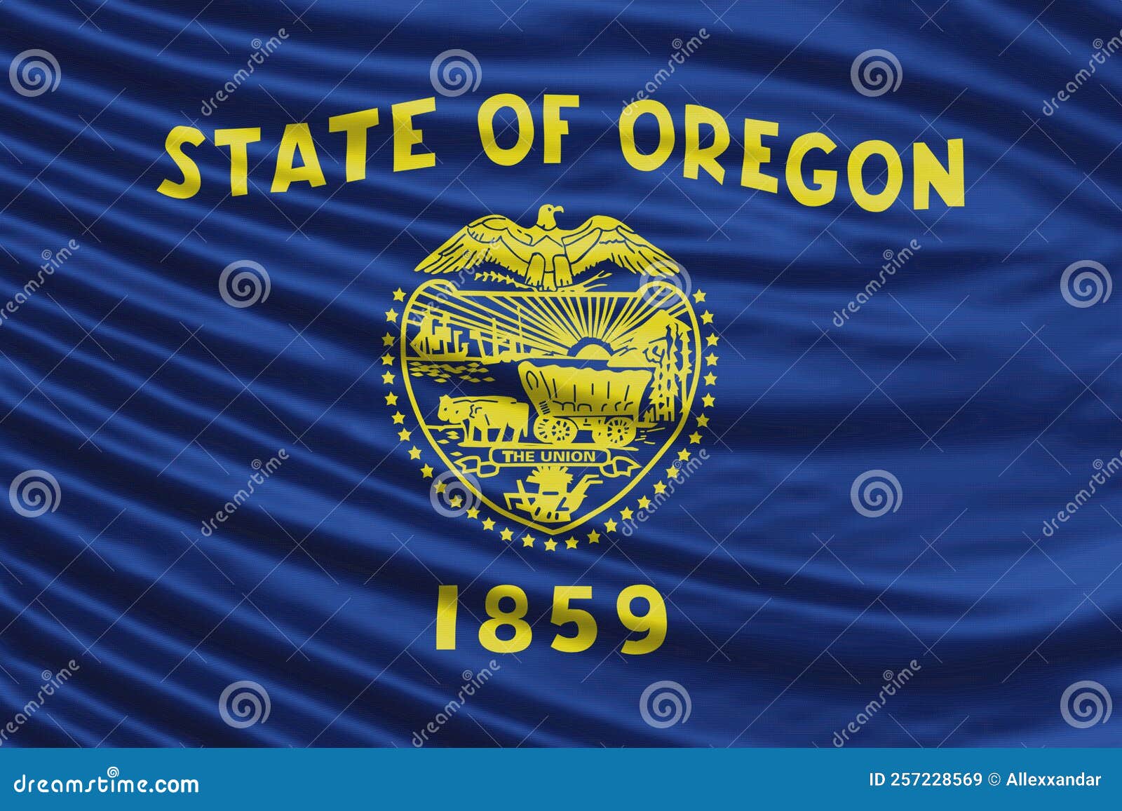 Oregon State Flag Wave Close Up, Oregon Flag Stock Image - Image of ...