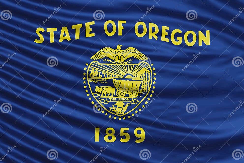 Oregon State Flag Wave Close Up, Oregon Flag Stock Image - Image of ...