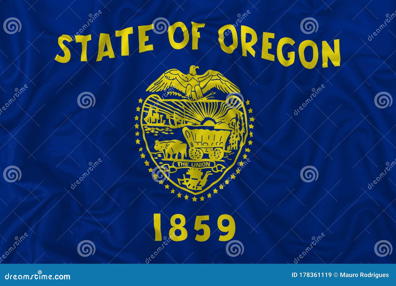 Oregon state flag stock illustration. Illustration of oregon - 178361119