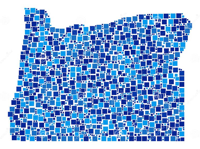 Oregon State Map Composition of Squares Stock Vector - Illustration of ...
