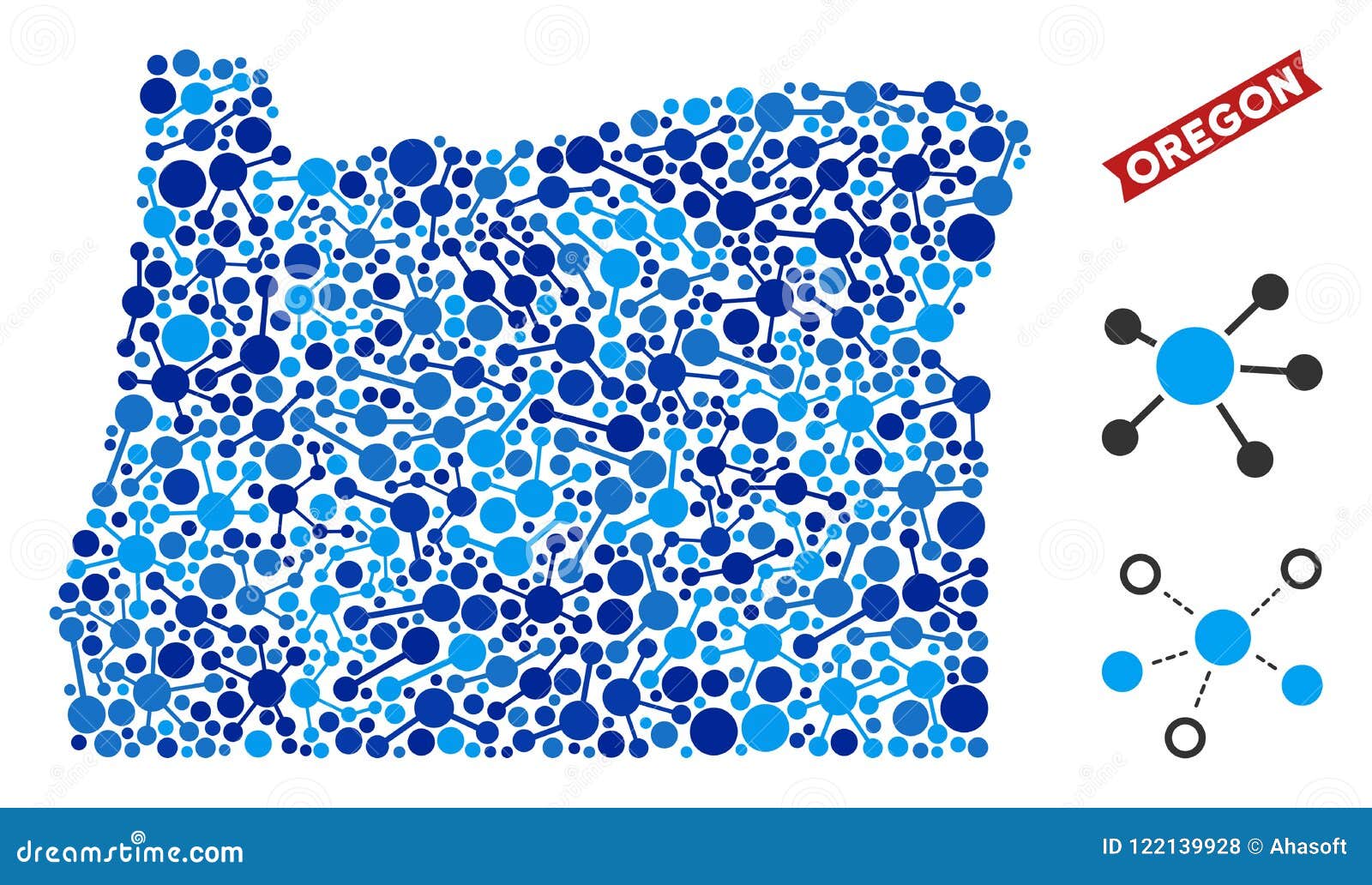 Oregon State Map Connections Composition Stock Vector - Illustration of ...