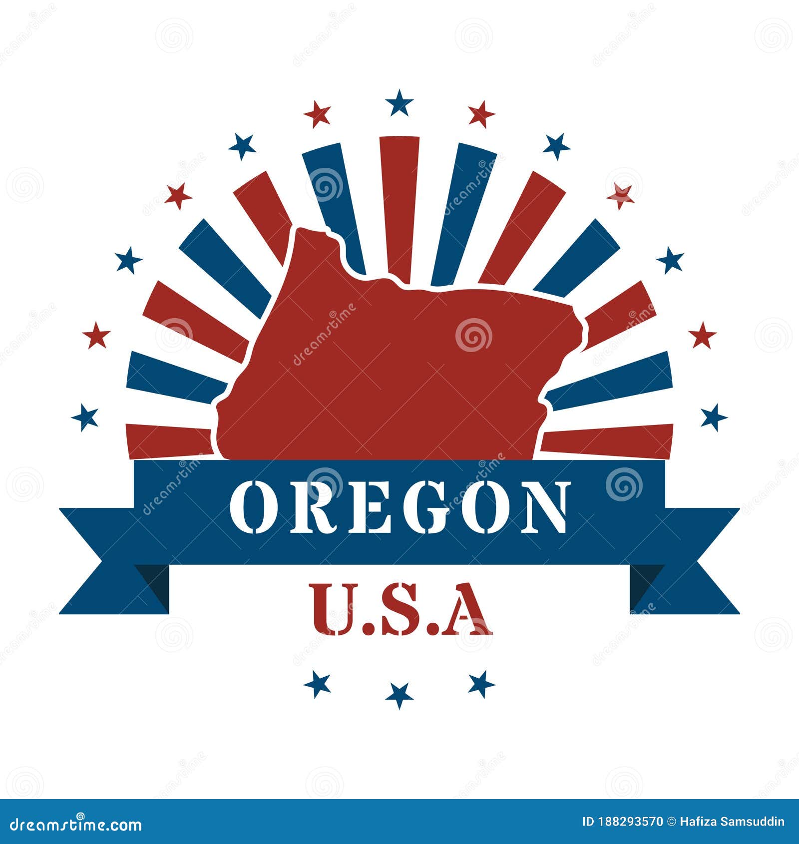 Oregon State Map Label. Vector Illustration Decorative Design Stock ...