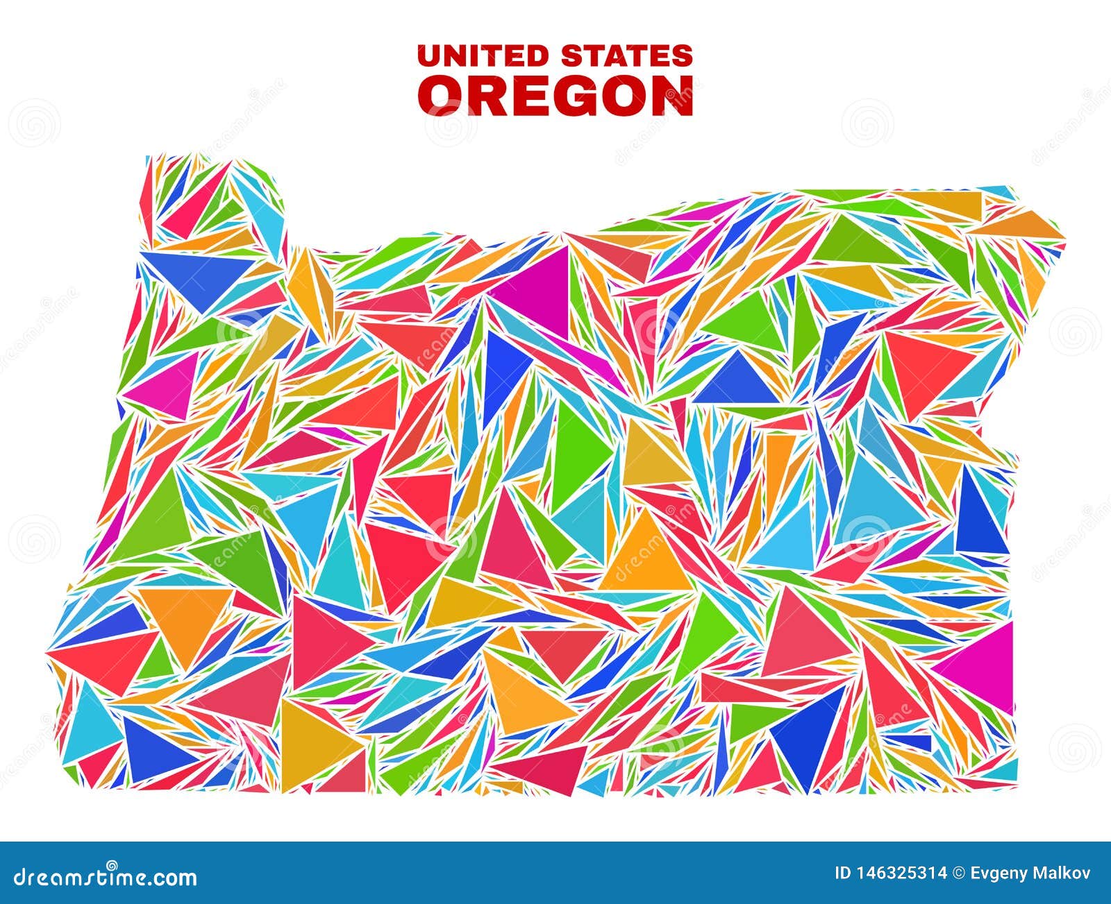 Oregon State Map - Mosaic of Color Triangles Stock Vector ...