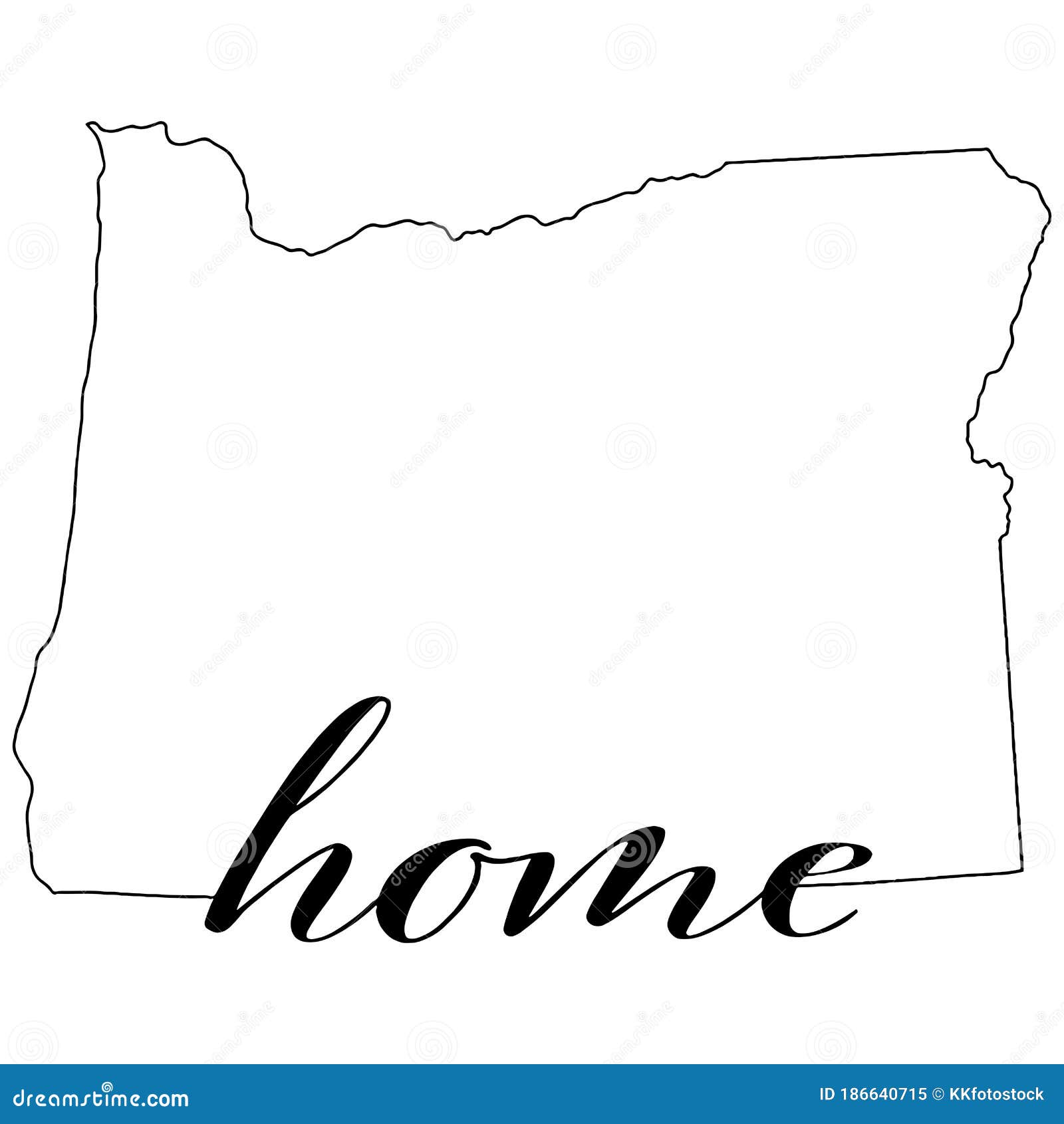 Oregon State Outline Administrative And Political Map In Color Cartoon ...