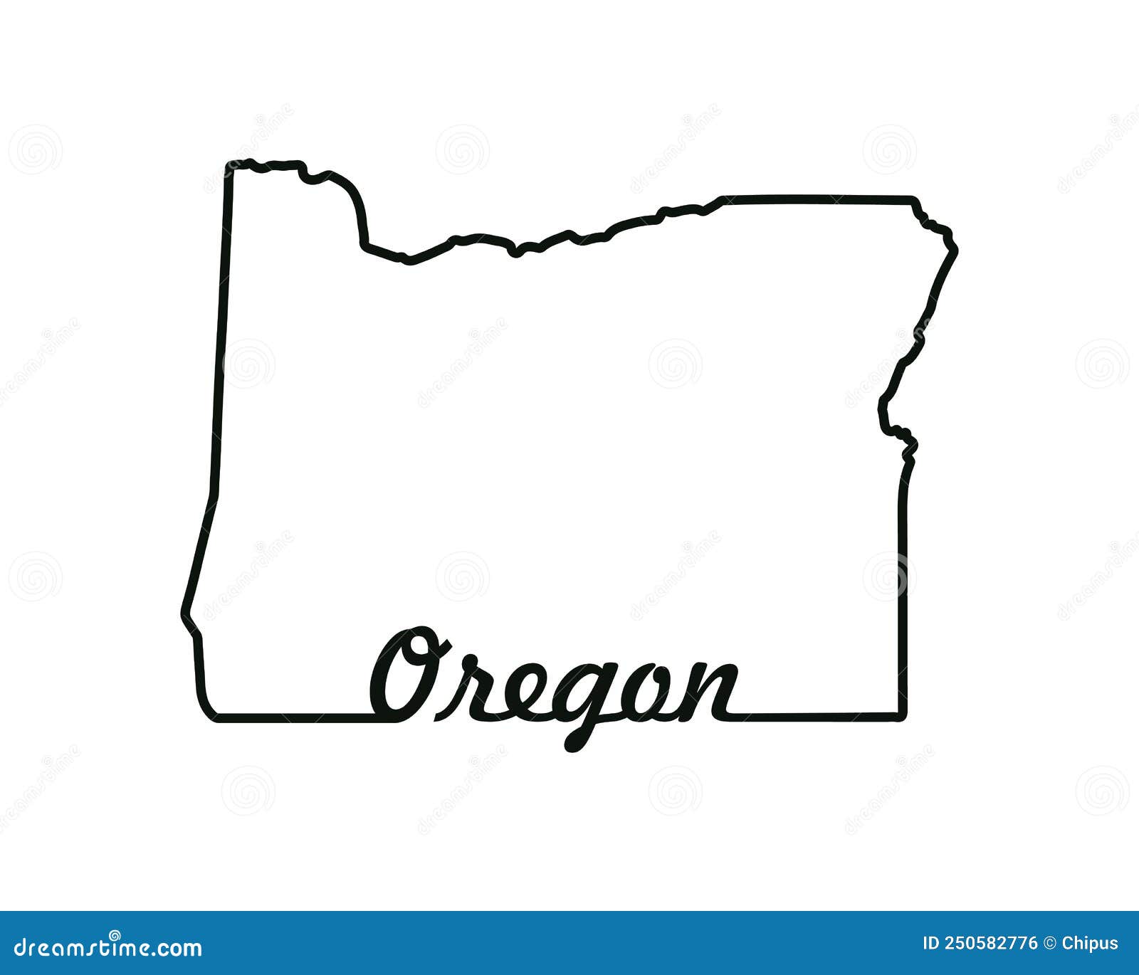 Oregon Map Outline, Hand Drawn Silhouette Design Background Royalty ...