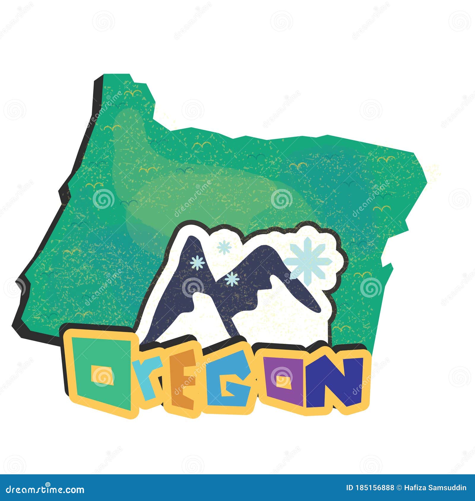 Oregon State Map. Vector Illustration Decorative Design Stock Vector ...