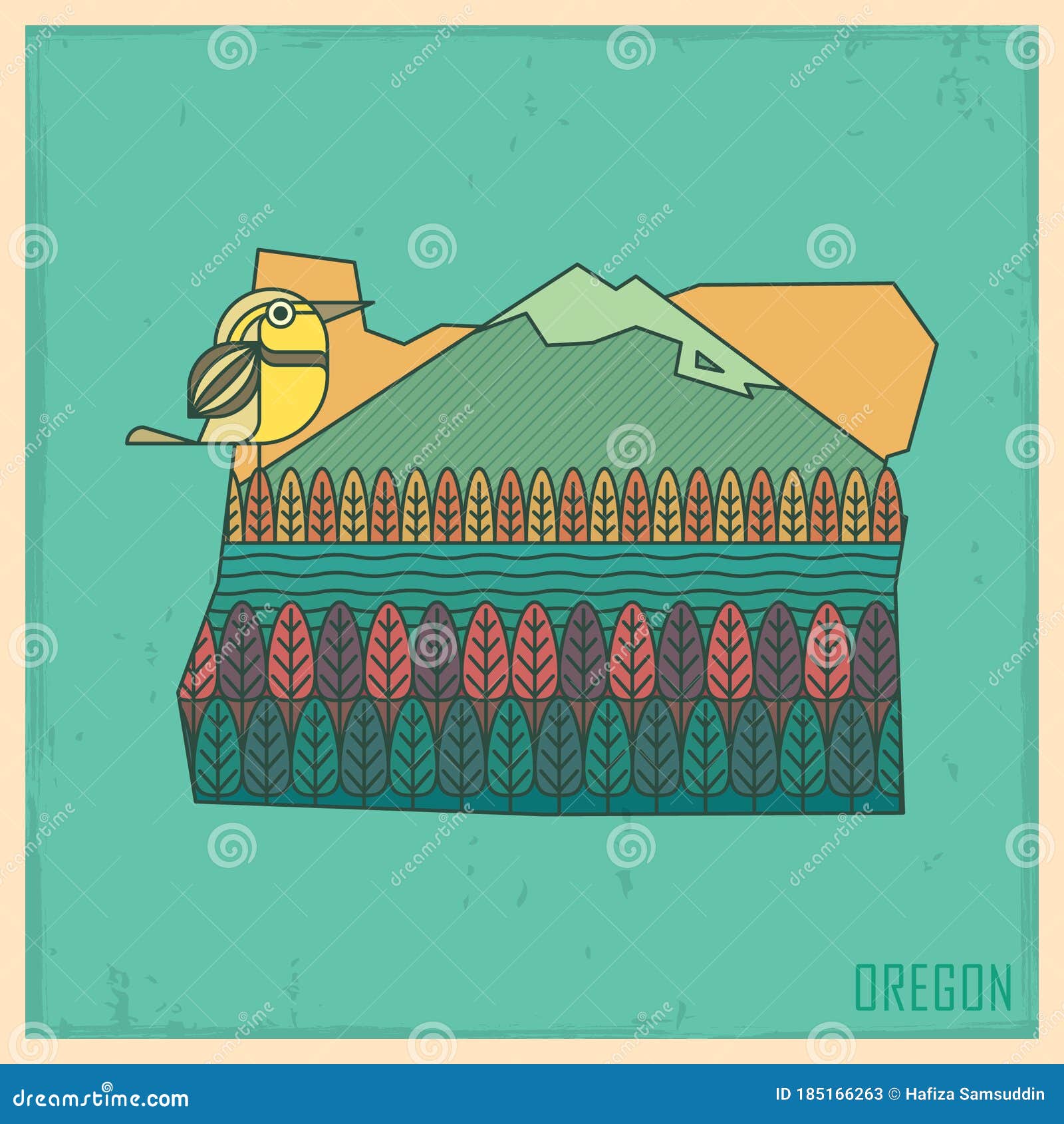 Oregon State Map. Vector Illustration Decorative Design Stock Vector ...
