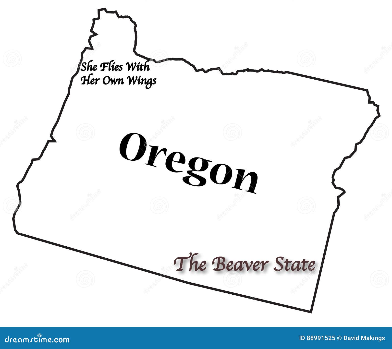 Oregon State Motto and Slogan Stock Illustration - Illustration of ...