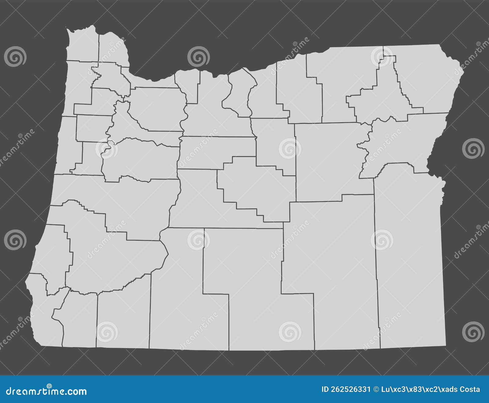 Oregon Administrative And Political Map With Flag Cartoon Vector ...