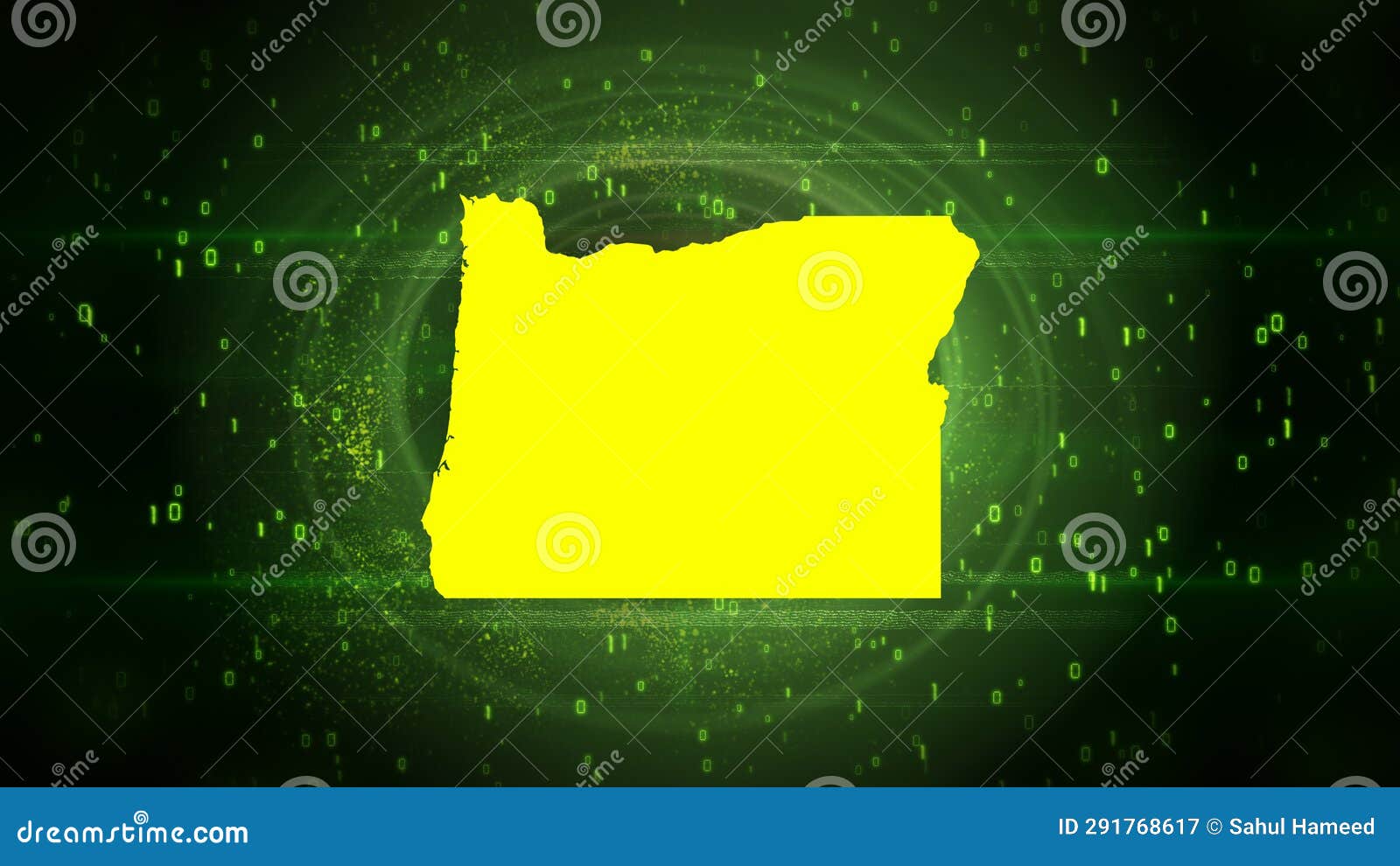 Oregon State (USA) Map on Digital Background Stock Illustration ...