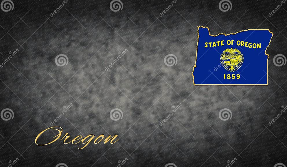Oregon Symbols, Map of Oregon Stock Image - Image of independence ...