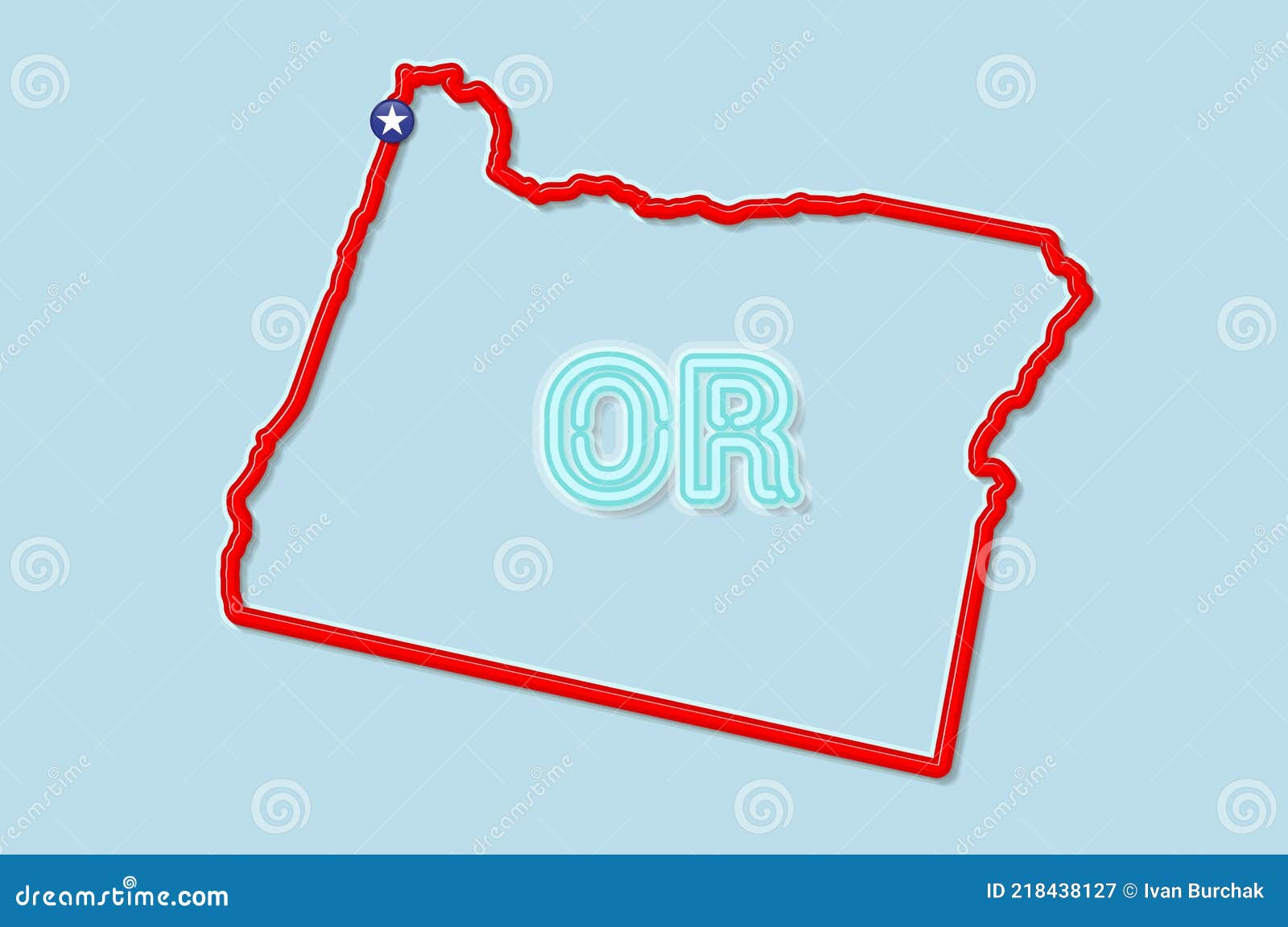 Oregon US State Bold Outline Map. Vector Illustration Stock Vector ...