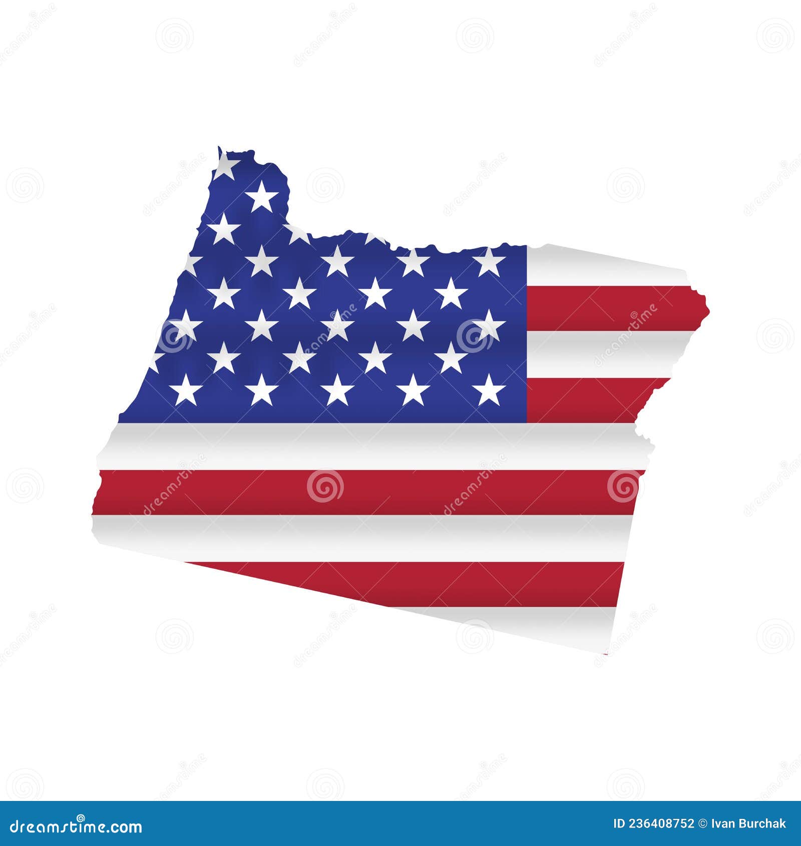 Oregon US State Flag Map Vector Isolated Stock Illustration ...