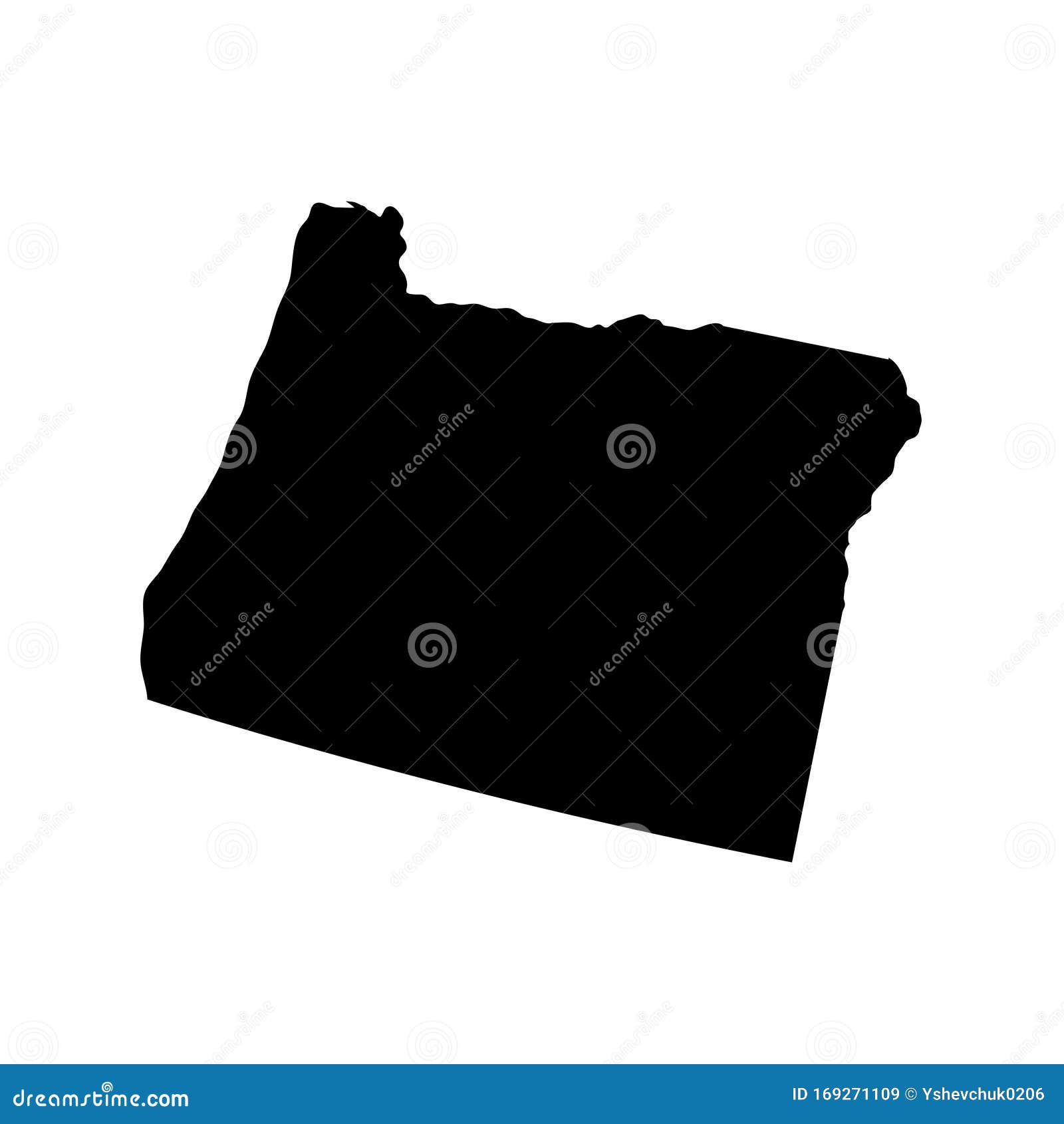 Oregon - US State. Territory in Black Color. Vector Illustration Stock ...