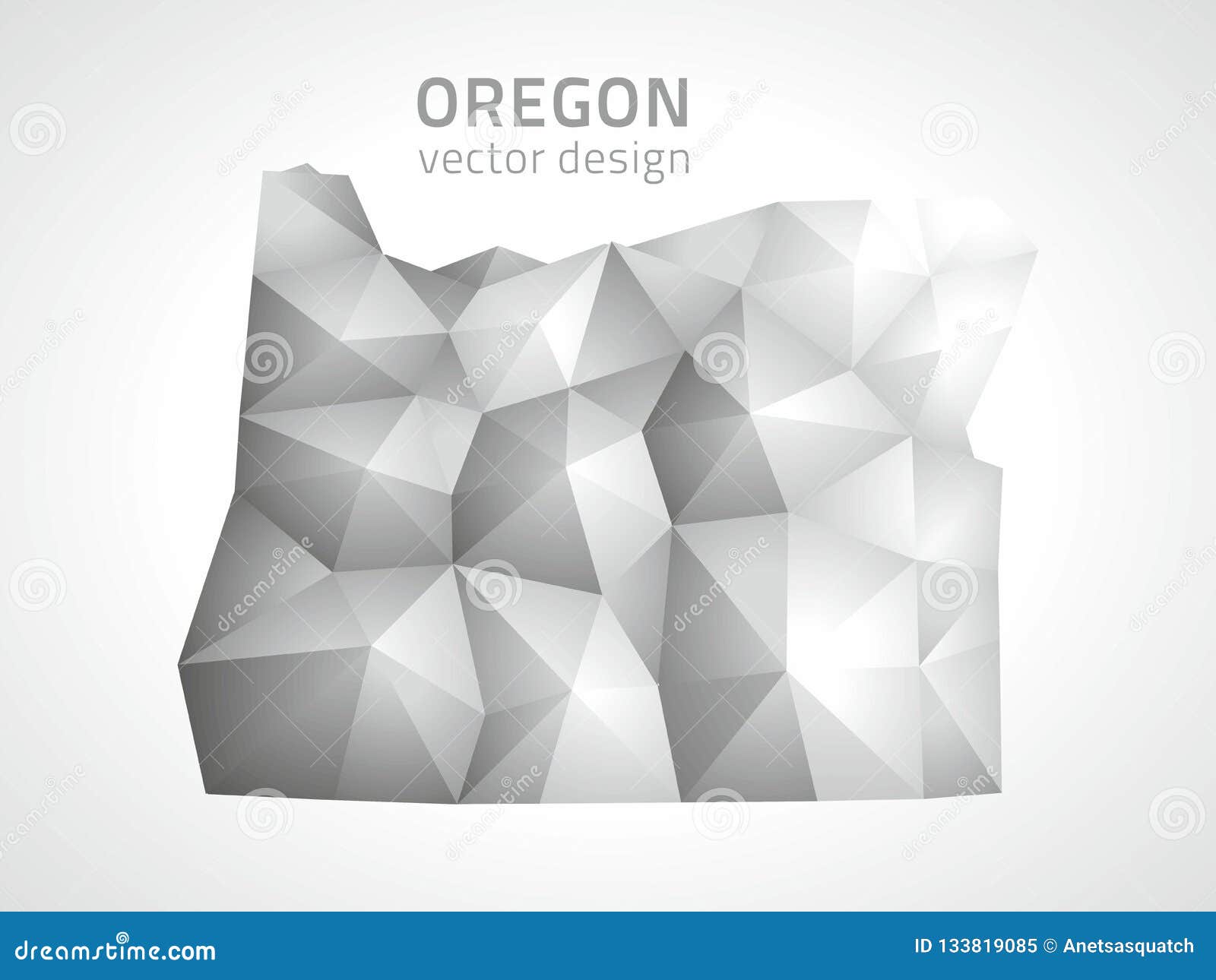 Oregon Grey Vector Outline Map | CartoonDealer.com #133819036