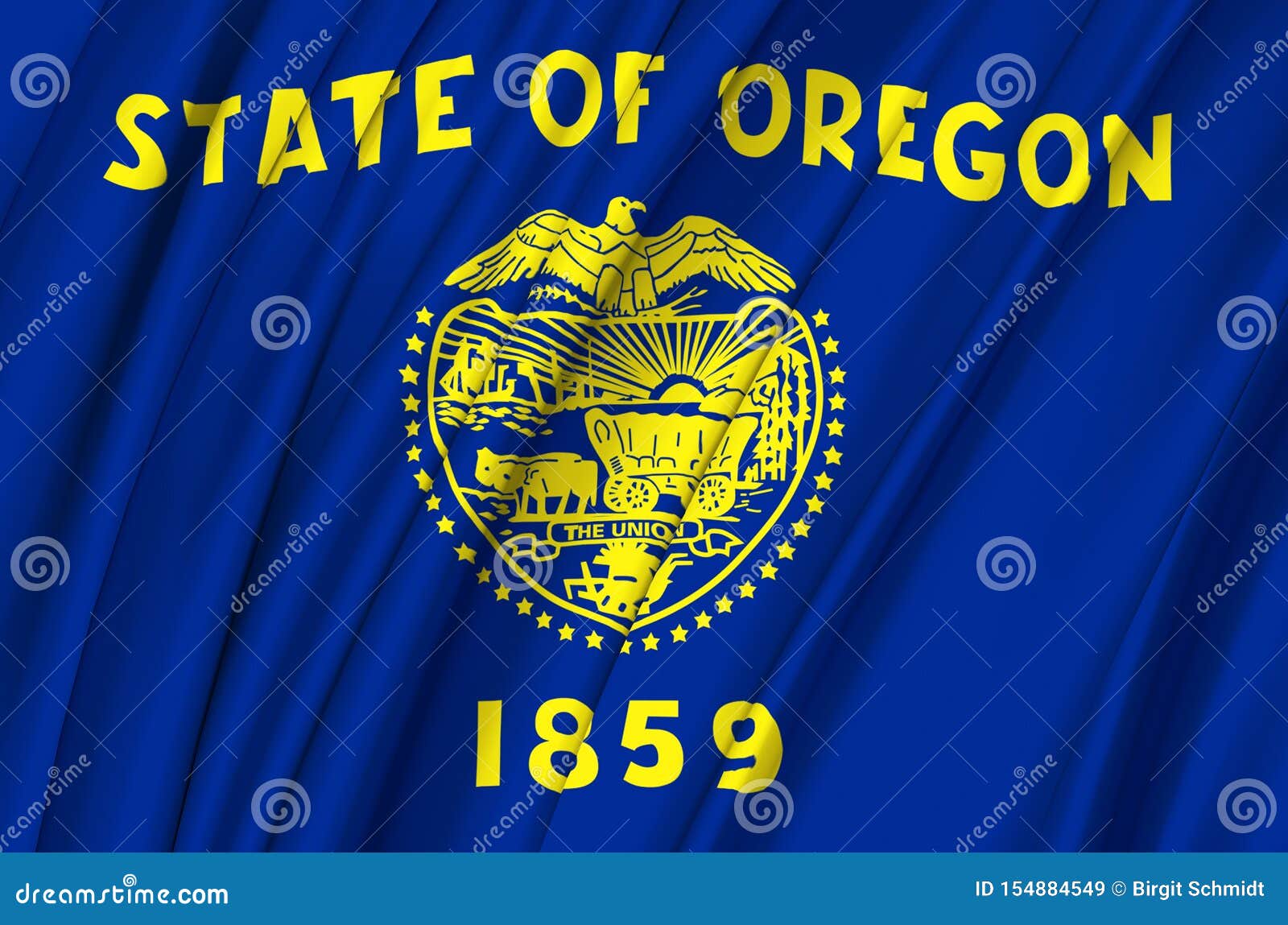 Oregon Waving Flag Illustration. Stock Illustration - Illustration of ...