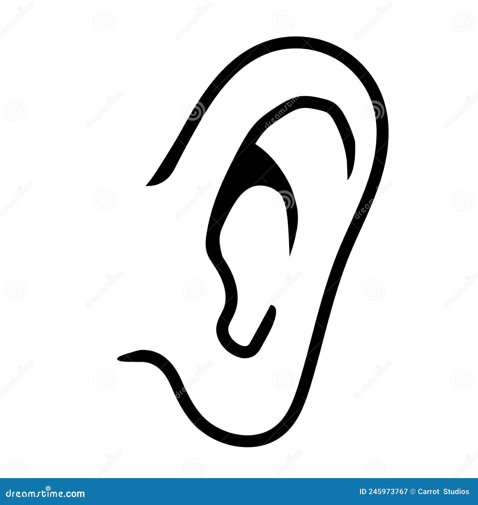 Oreja Vectorial Sobre Fondo Blanco Ilustración del Vector - Ilustración ...