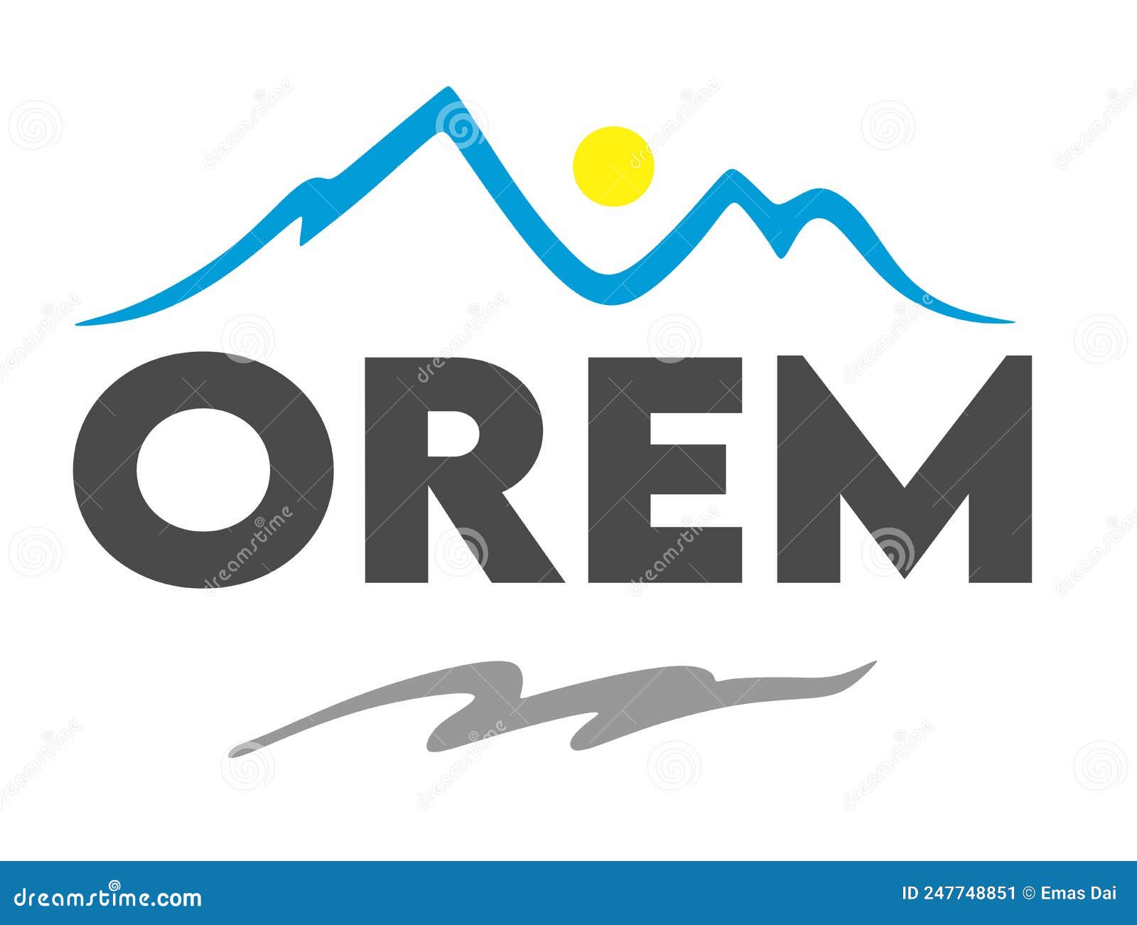 Orem with Blue Mountain Silhouette Stock Vector - Illustration of orem ...