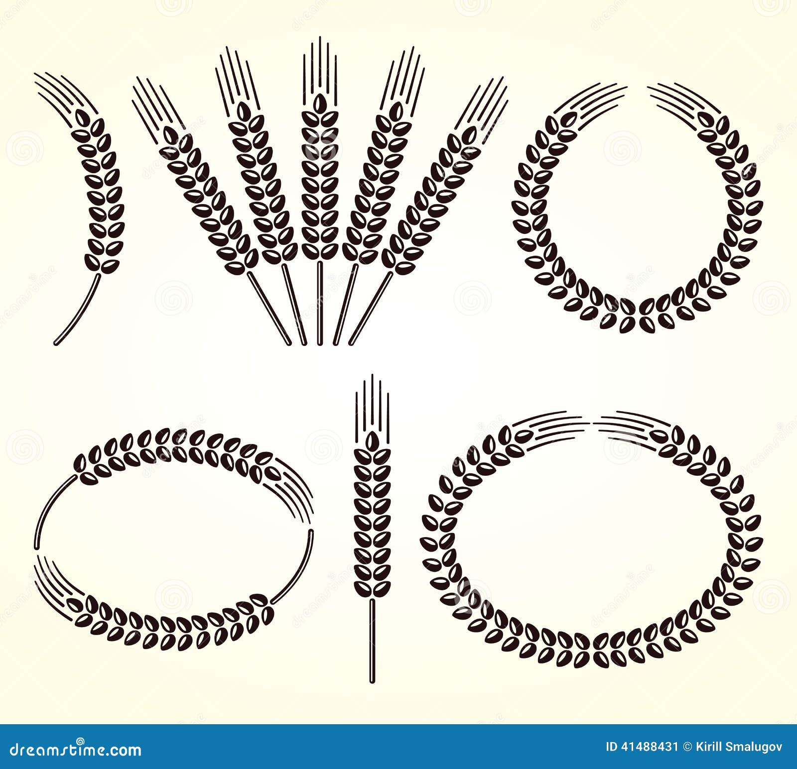 Oren Van Tarwe En Roggereeks Vector Vector Illustratie - Illustration ...