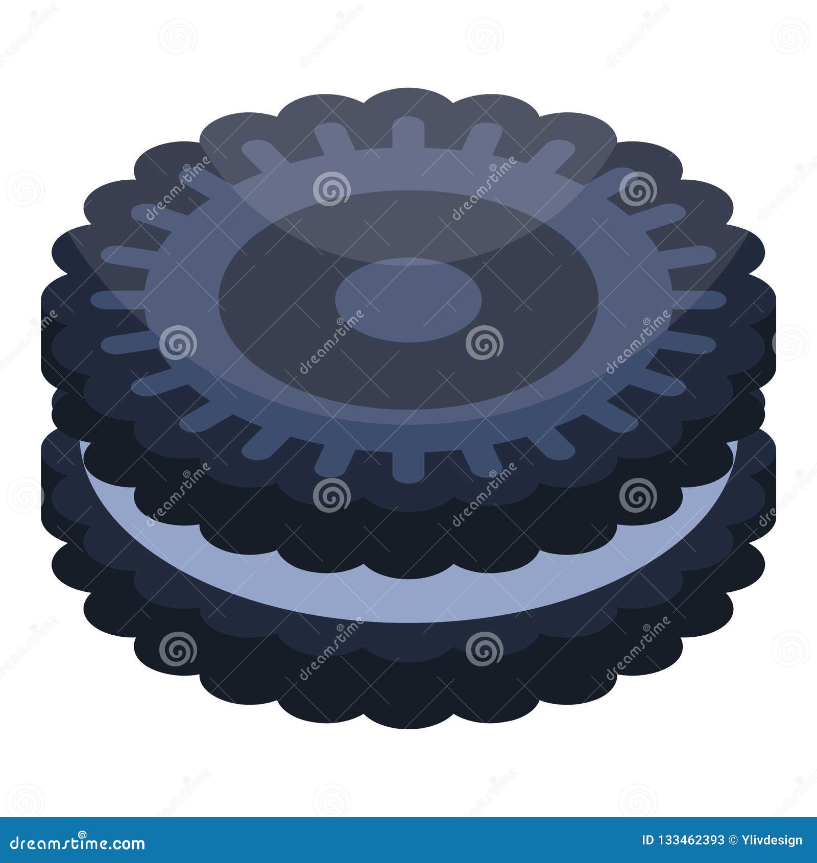 Oreo Cookie Icon, Isometric Style Stock Vector - Illustration of menu ...
