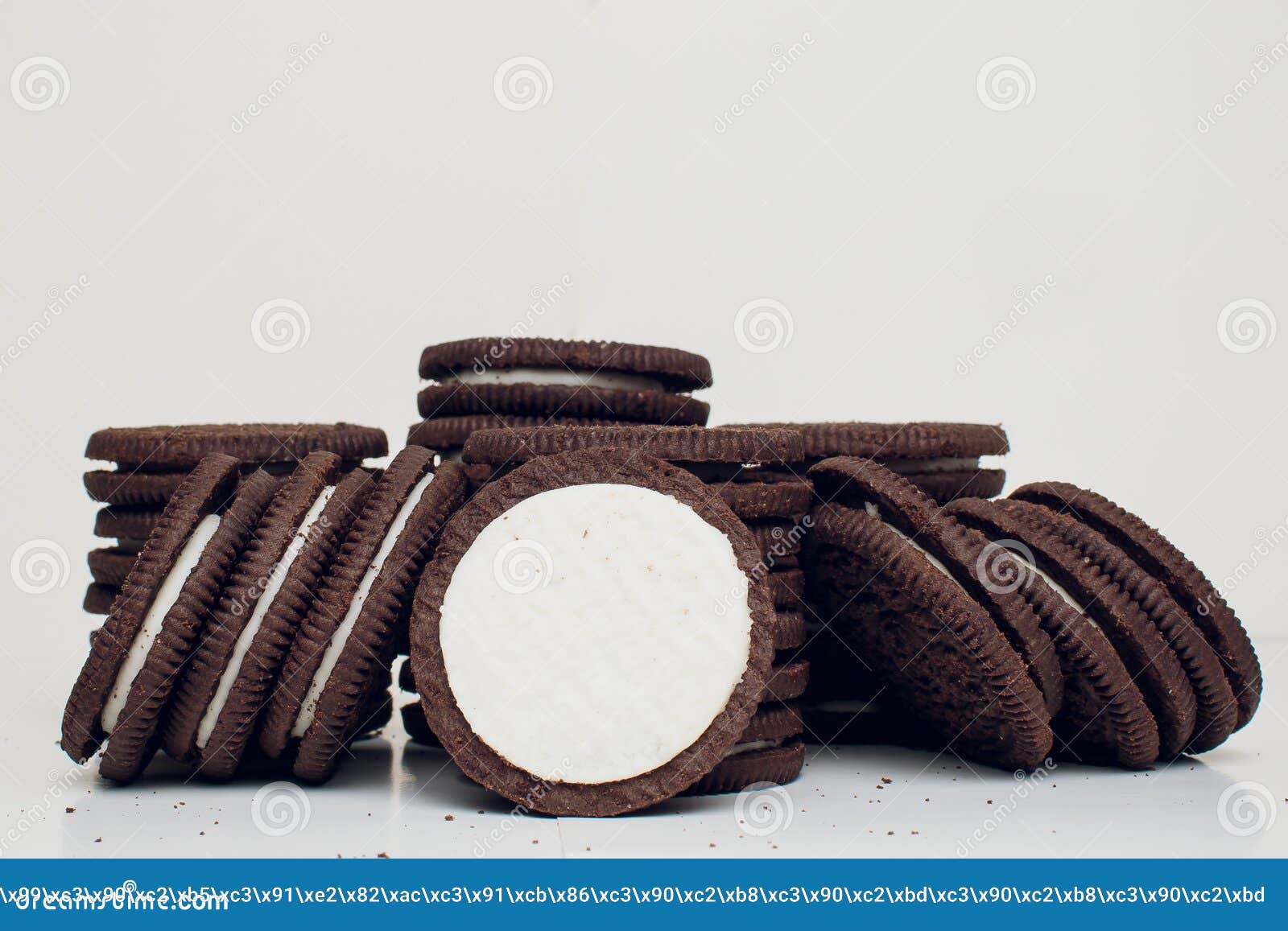 Oreo cookies stock image. Image of served, brown, closeup - 98574043