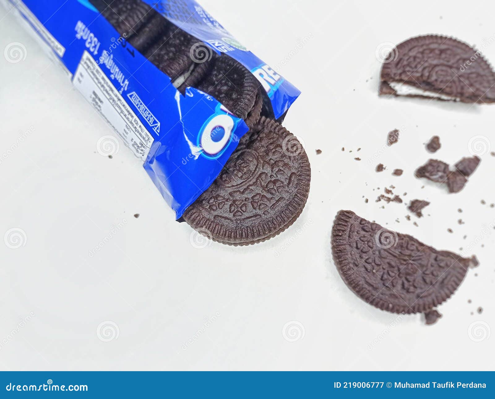 Oreo Cookies and it S Open Wrap on a White Background. Editorial ...