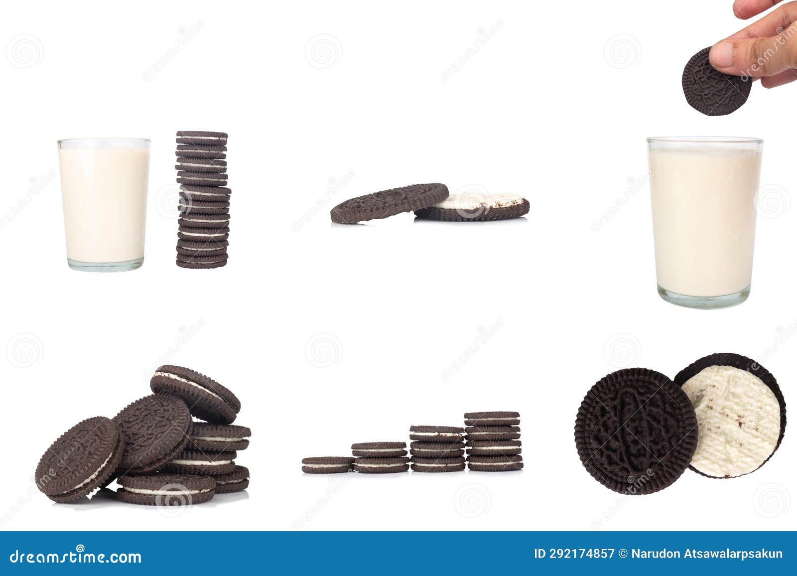 Oreo With Milk Splash With Blue Wallpaper Royalty-Free Stock ...