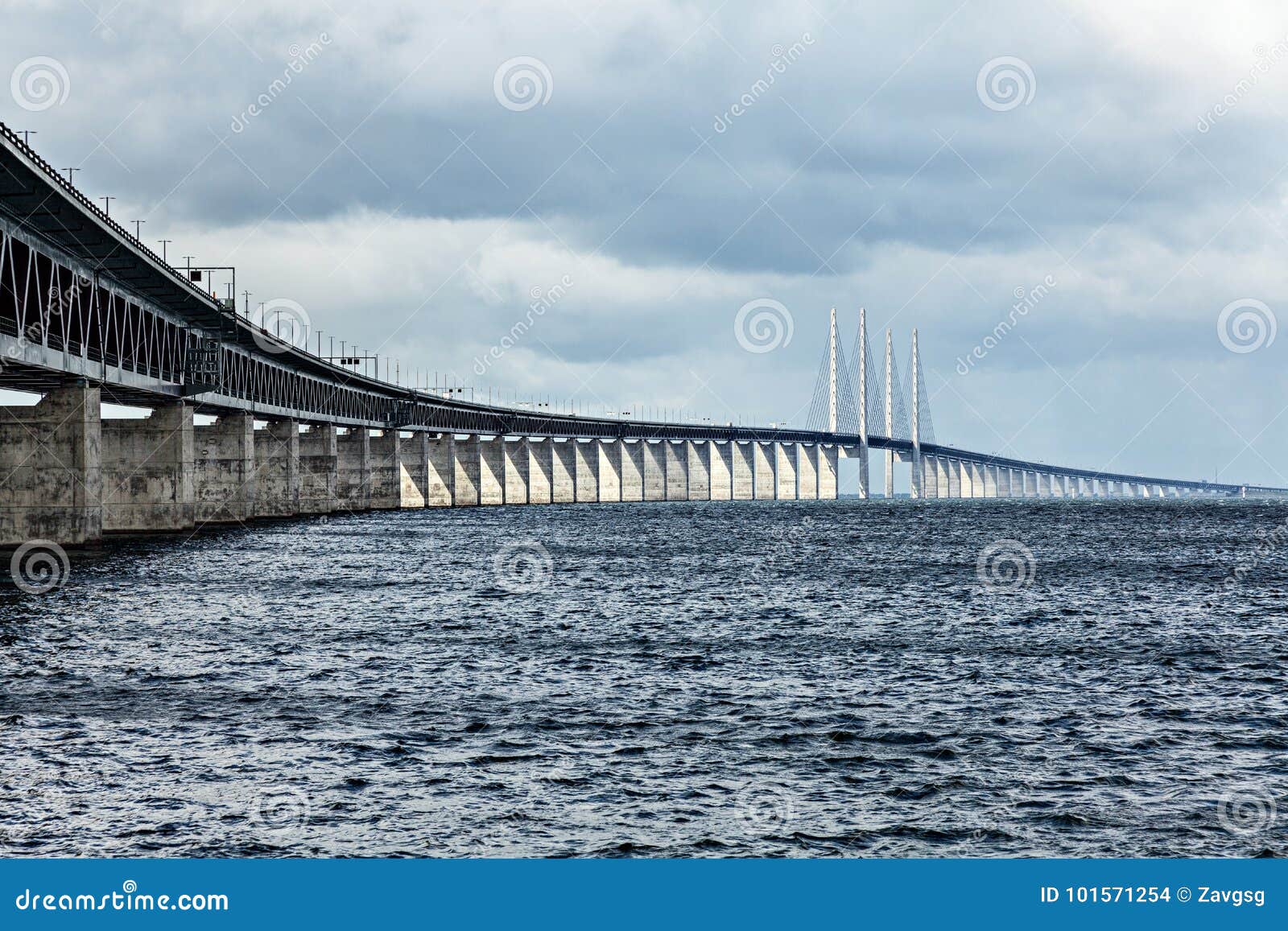 Oresund Bridge Connecting Sweden and Denmark. Stock Photo - Image of ...