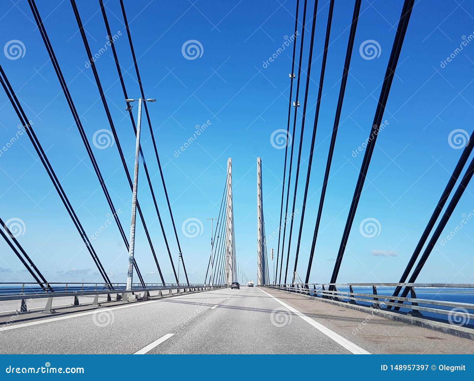 Oresund Bridge stock image. Image of pendulous, transportation - 148957397