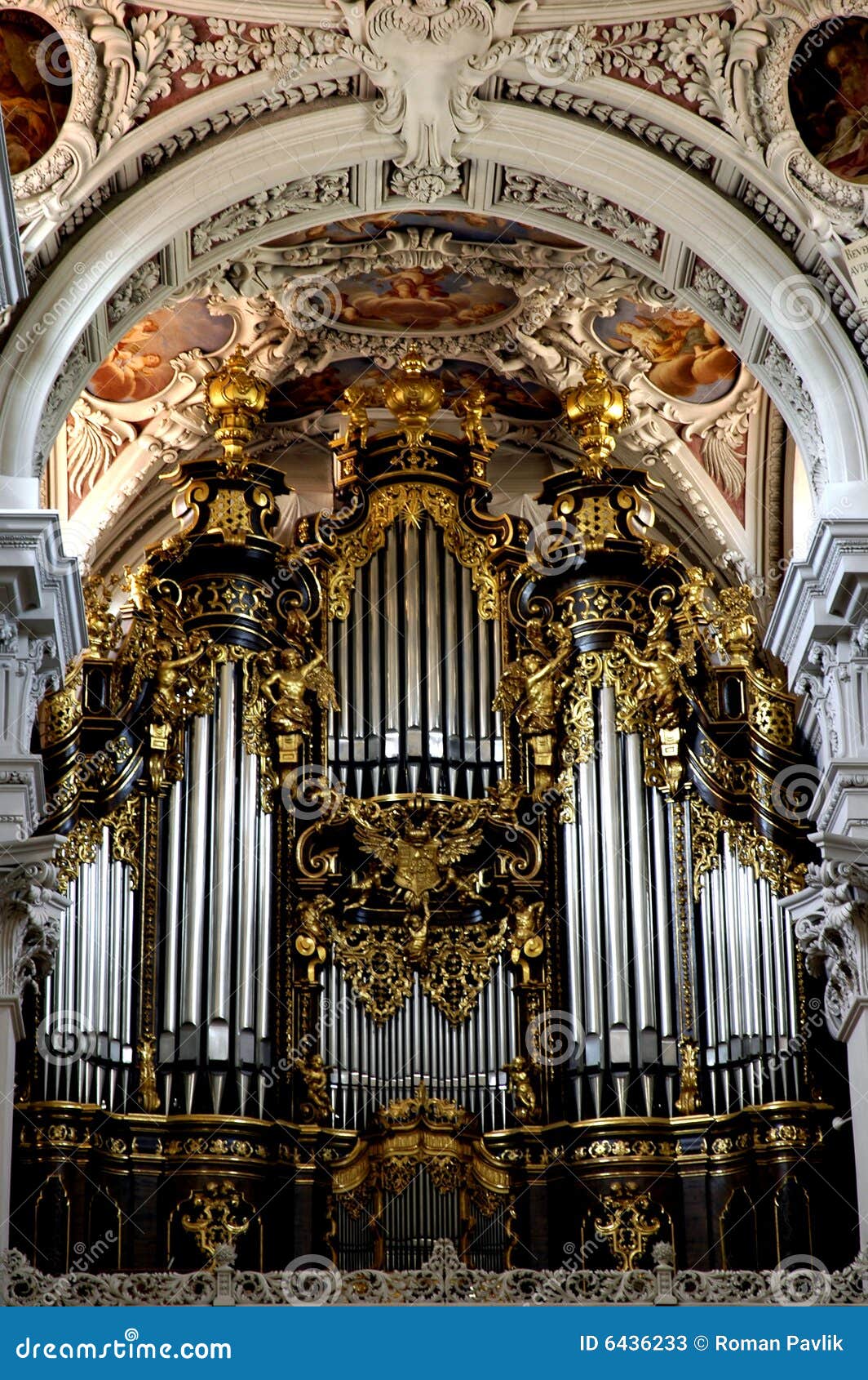 Organ stock image. Image of decorated, metal, classical - 6436233