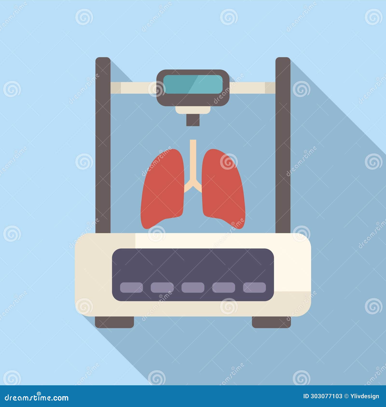 Organ Printer Bioprinting Icon Flat Vector. Organ Monitor Stock Vector ...