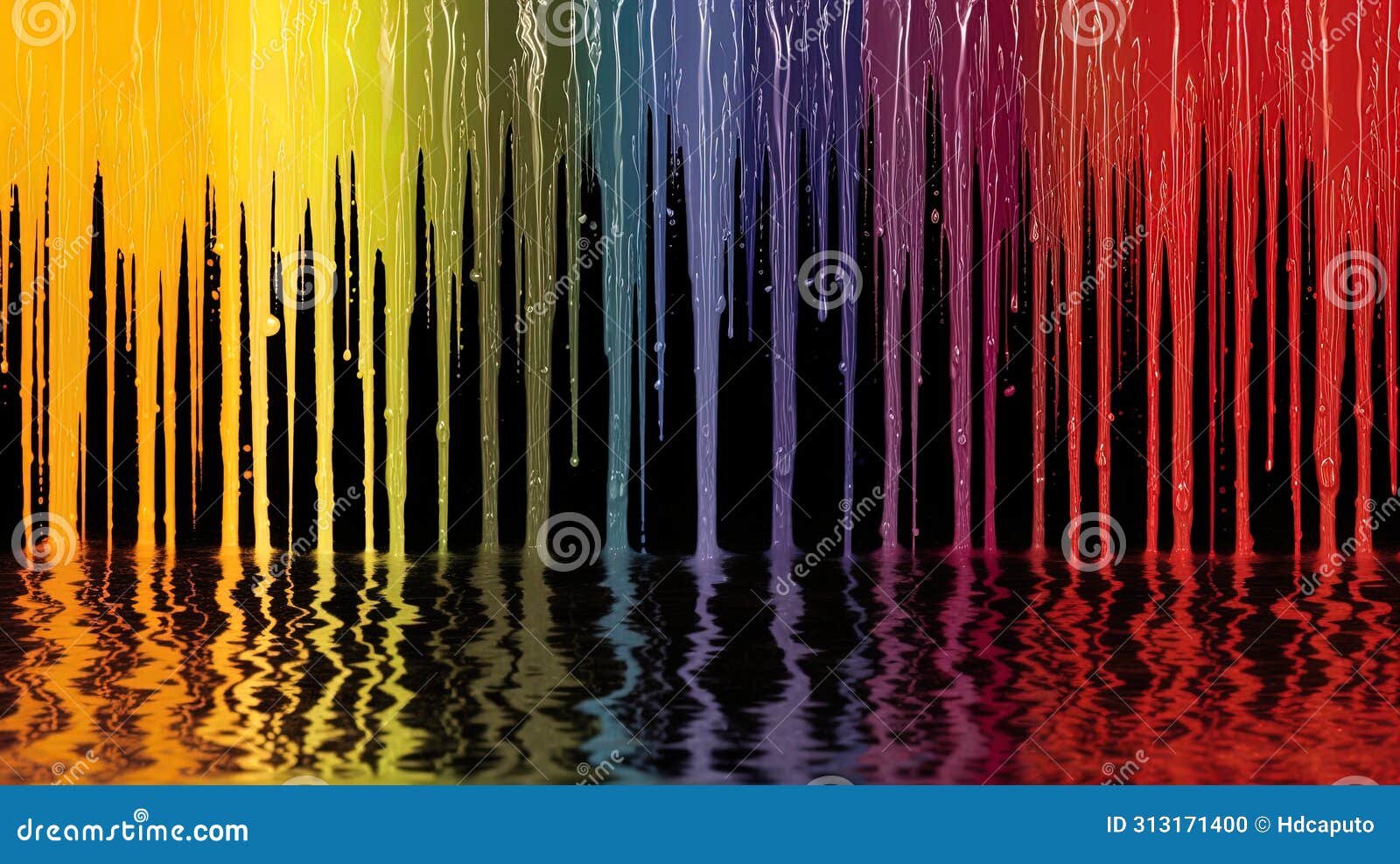 Organic Abstract Art Concept with Rainbow Colors Stock Illustration ...