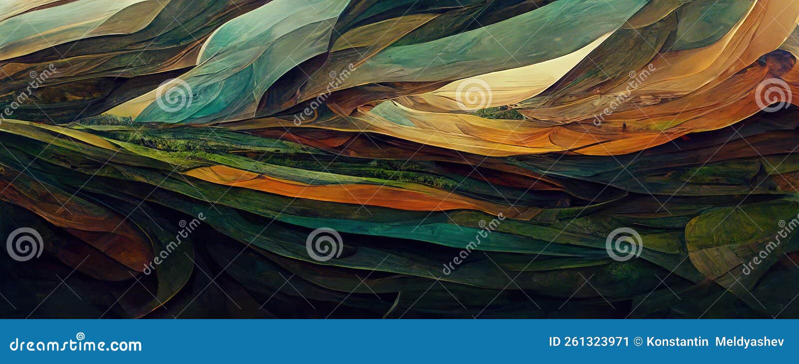 Organic Abstract Panorama Illustration Art Stock Image - Image of ...