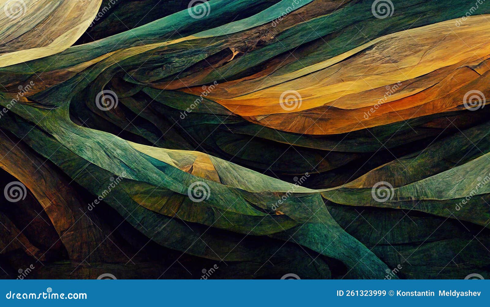Organic Abstract Panorama Illustration Art Stock Image - Image of ...