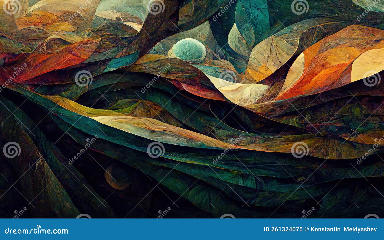 Organic Abstract Panorama Illustration Art Stock Image - Image of line ...