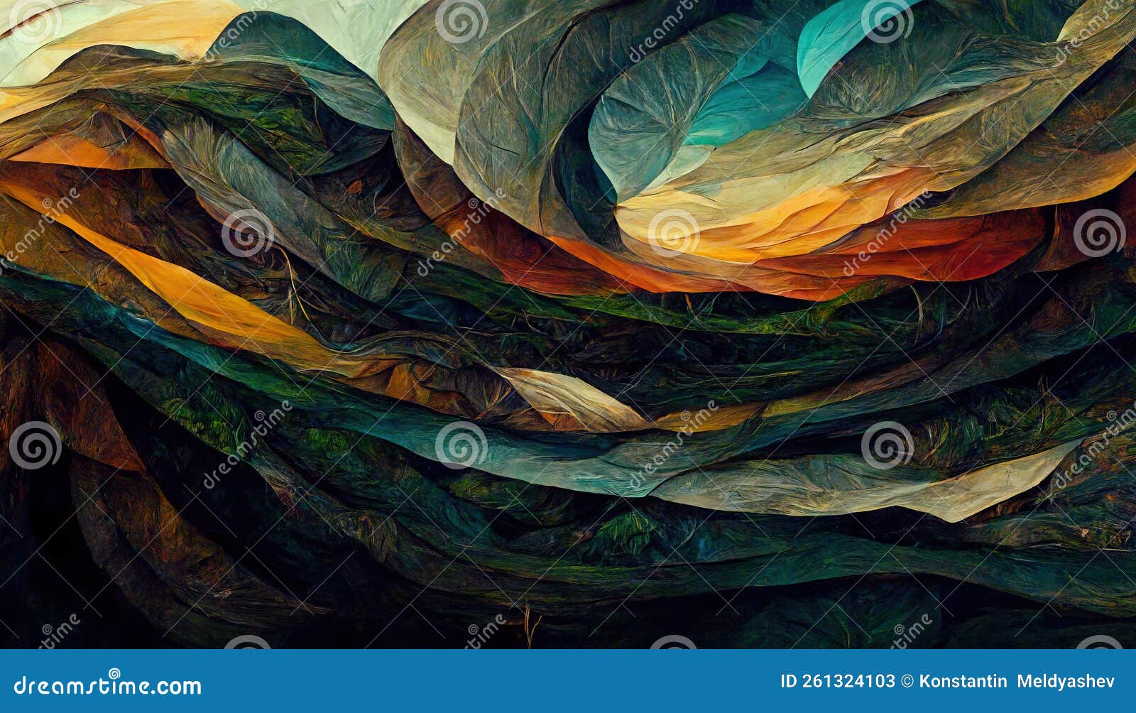 Organic Abstract Panorama Illustration Art Stock Image - Image of ...