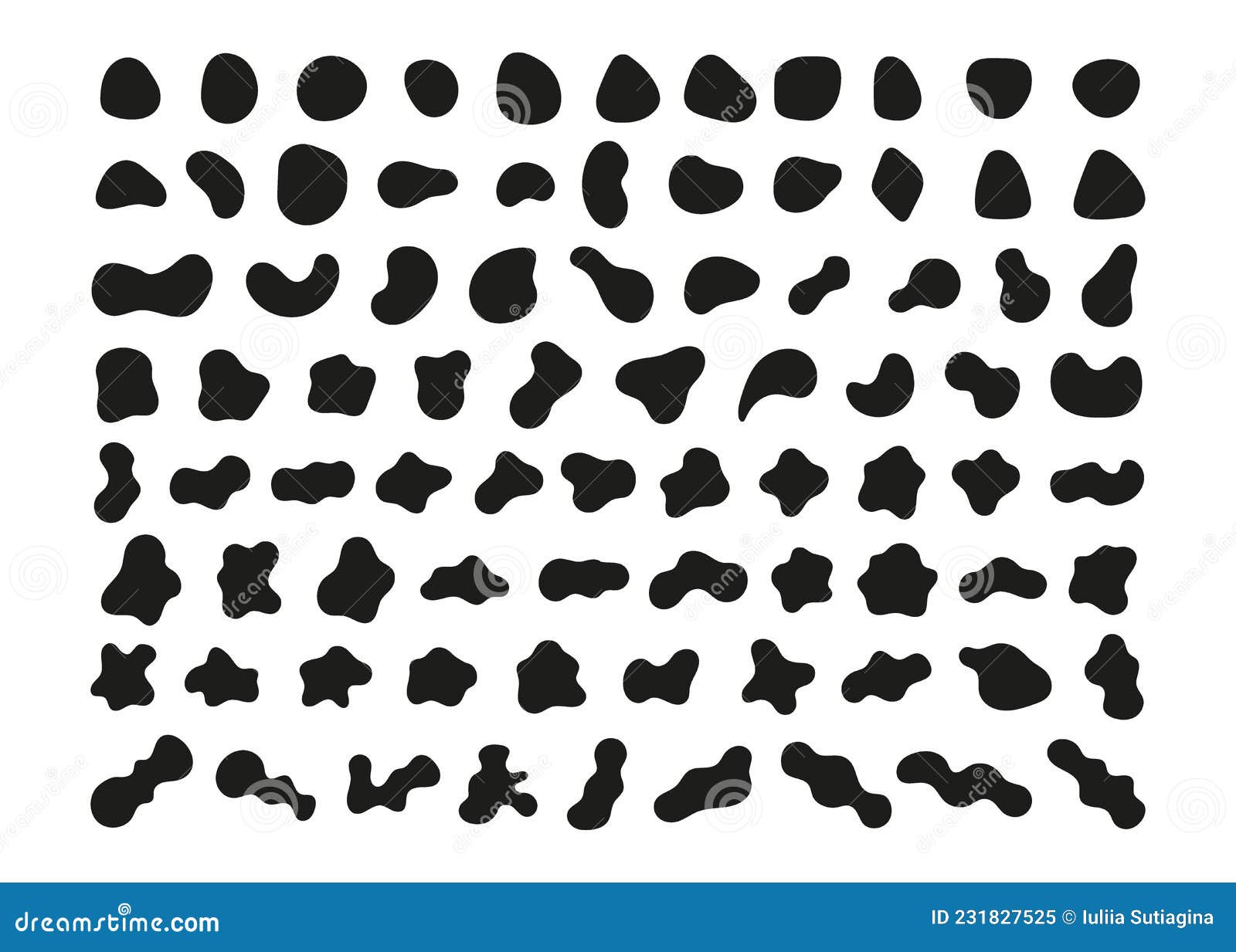 Random Blob Organic Pattern Spot Shape. Amorphous Ink Blob Geometric ...