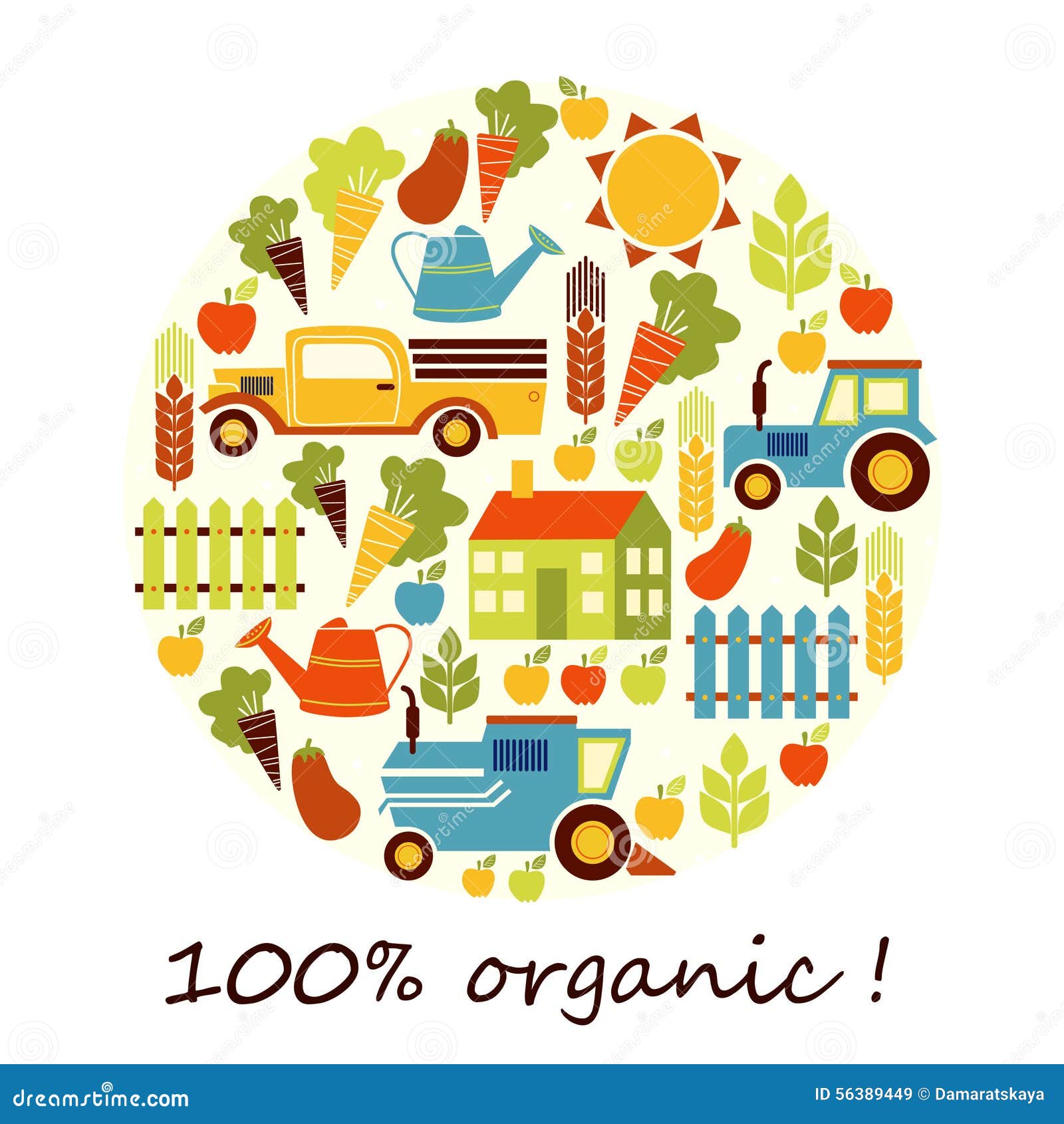 Organic Agriculture Vector Background Stock Vector - Illustration of ...