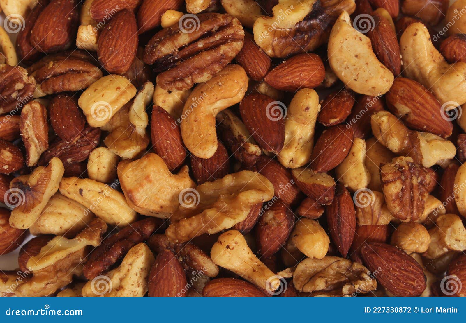 Organic Almonds Walnuts and Cashews Mixed Nuts Closeup Stock Photo ...