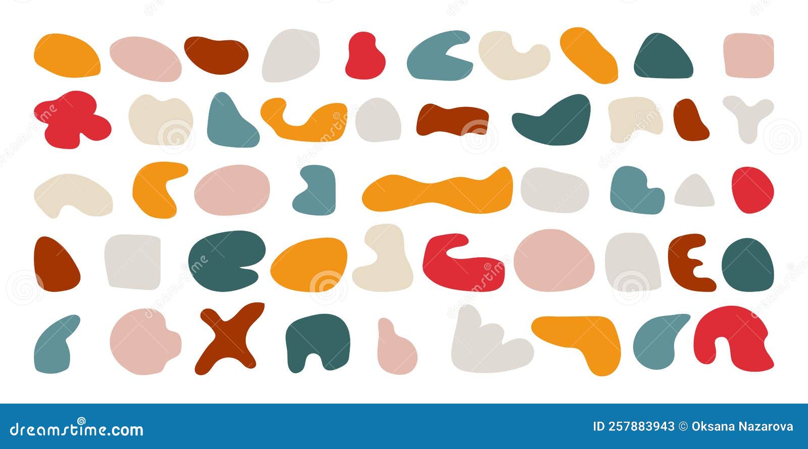 Organic Amoeba Blob Shape Abstract Green Color With Line Vector ...