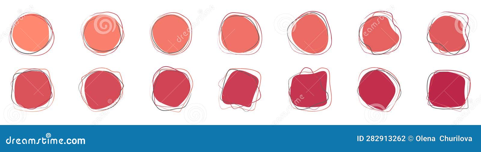A Set of Graphic Elements of Irregular Round Shape with a Smooth Color ...