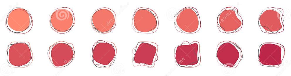 A Set of Graphic Elements of Irregular Round Shape with a Smooth Color ...