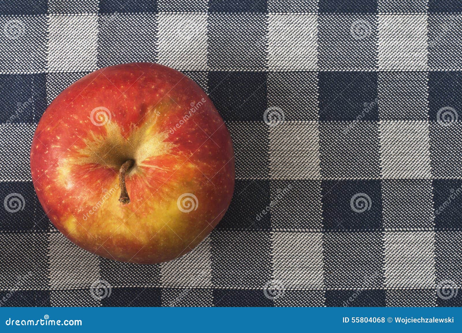 Organic Apple on Chequered Tablecloth Stock Photo - Image of nature ...